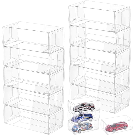 200Pcs 1/64 Display Case for Model Car Clear Display Boxes PVC ...
