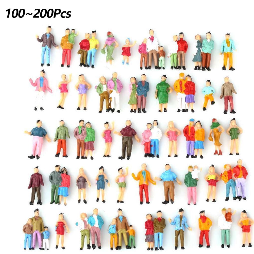 200Pcs 1:87 Scale People Model Toy Trains Painted Figures Passengers ...