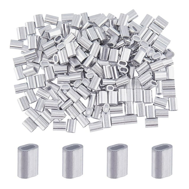 200Pcs 1/8in(3mm) Wire Rope Sleeve Aluminum Crimp Sleeve Ferrule Cable ...