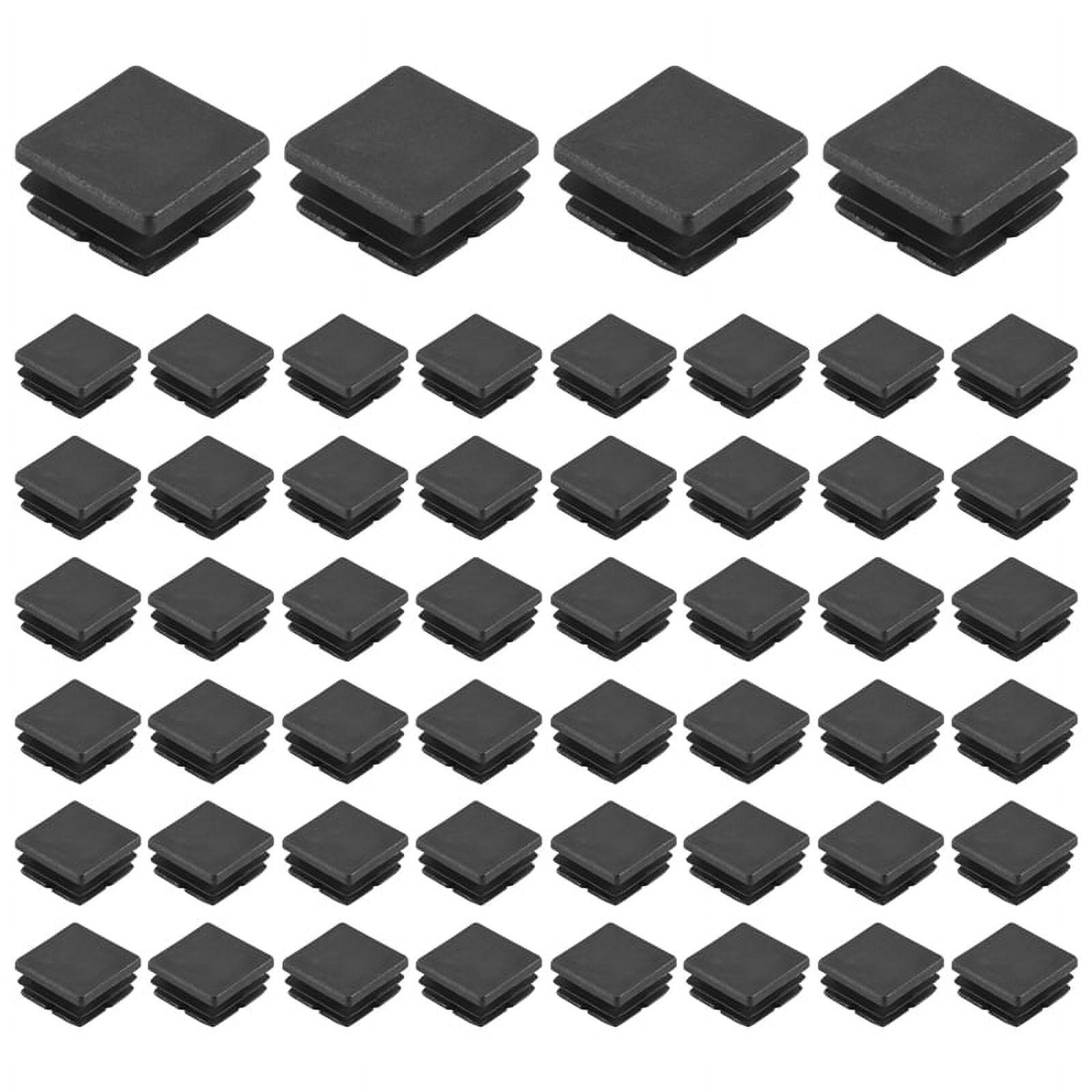 200Pcs 1 Inch Square Tube End Cap Plastic Plugs Tube End Caps Post Pipe ...