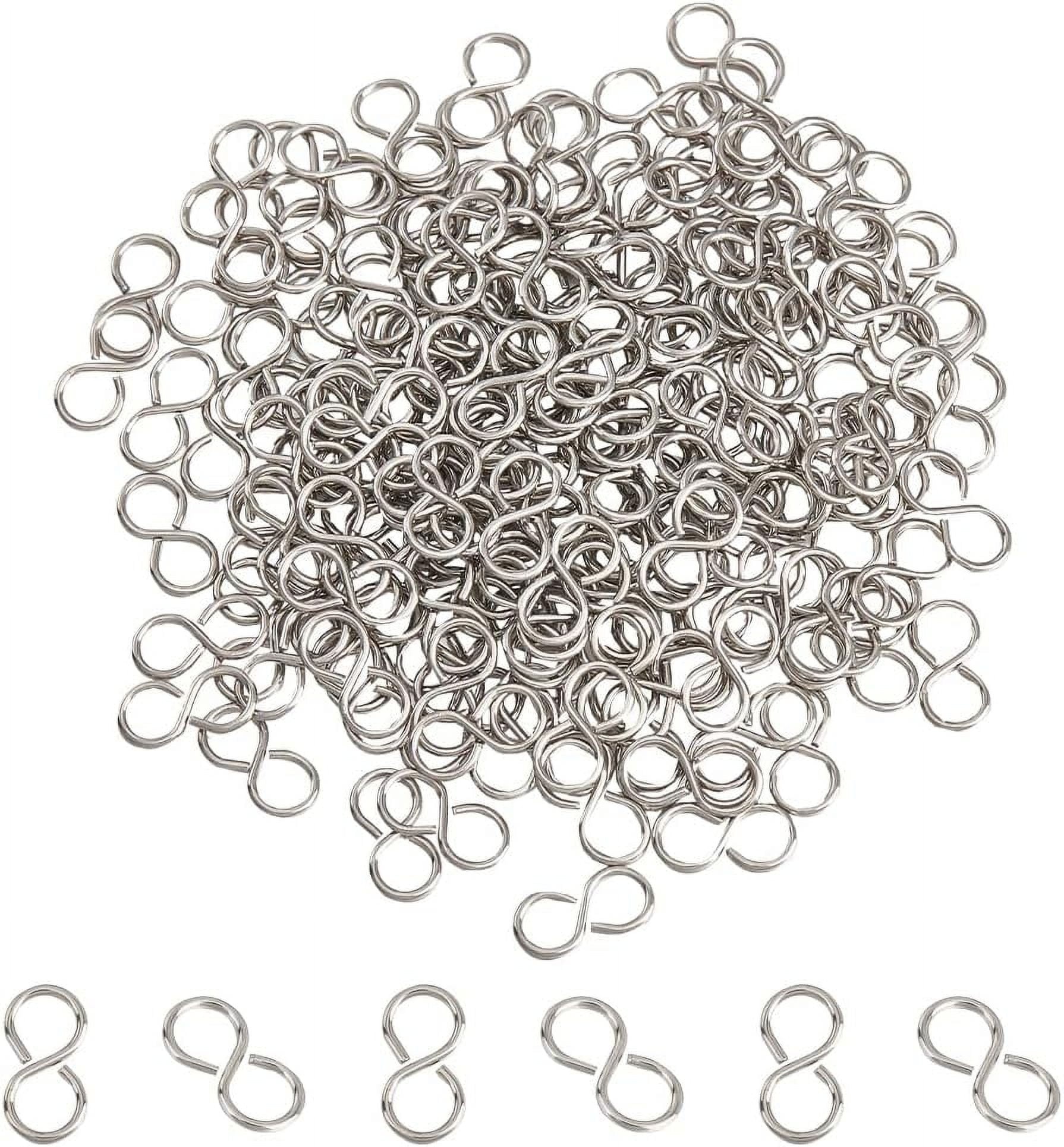 200Pcs 10mm 304 Stainless Steel Hook Clasps 8-Shaped Double Opening ...