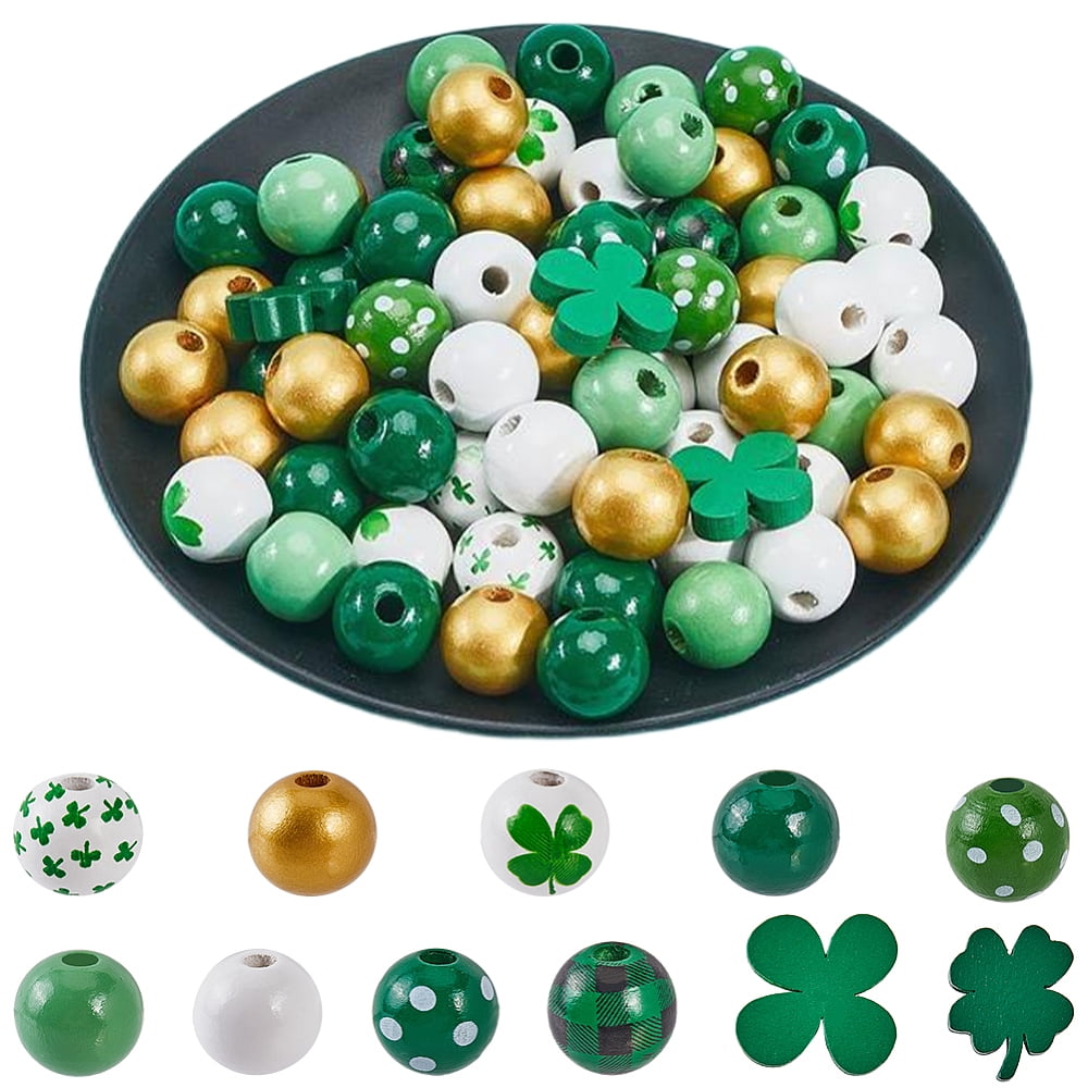 200Pcs 11 Styles St Patricks Day Beads Saint Patricks Day Beads 16mm ...