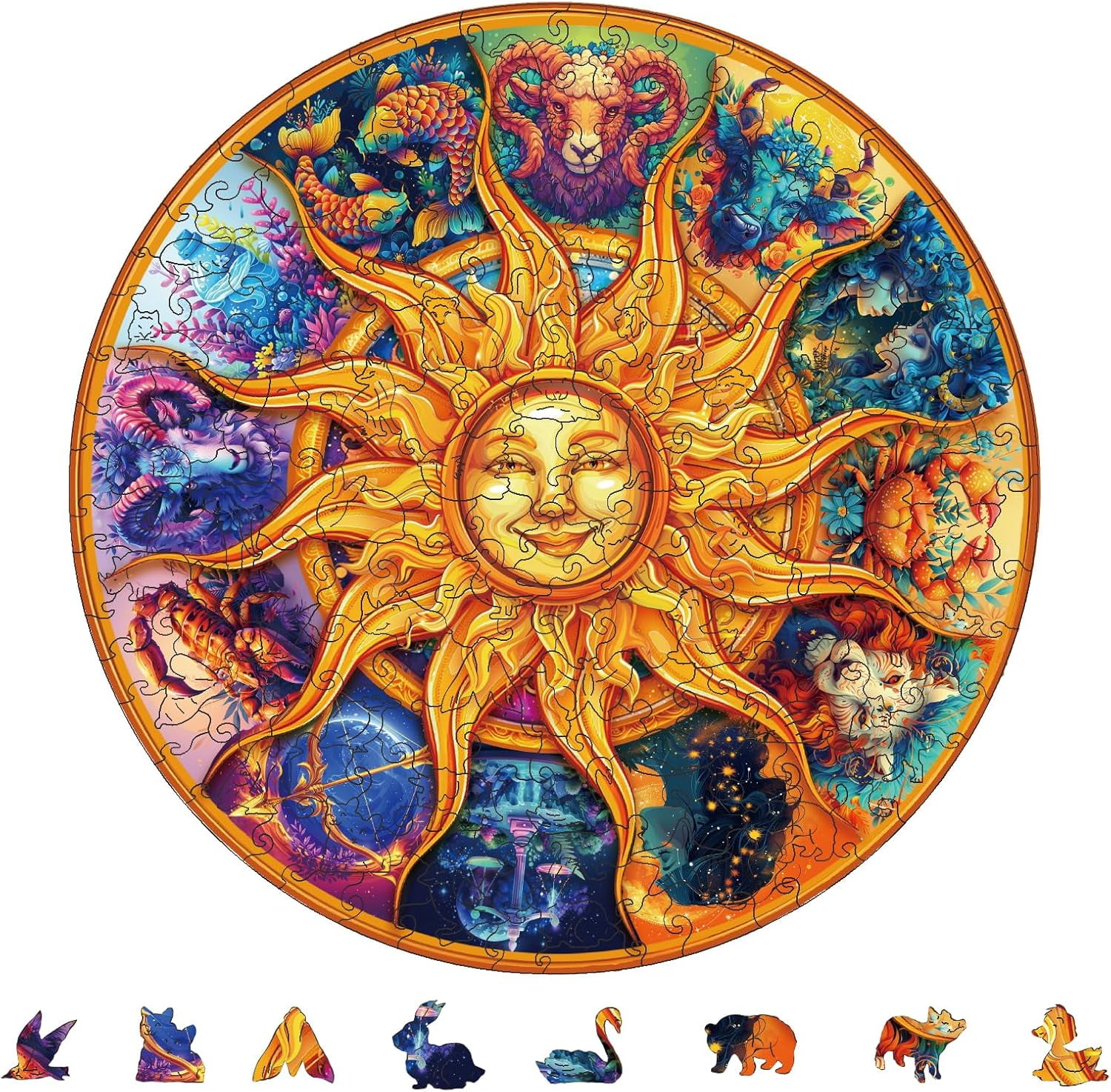 200Pcs 12 Zodiac Signs Wooden Jigsaw Puzzles for Adults 285x285mm/11 ...