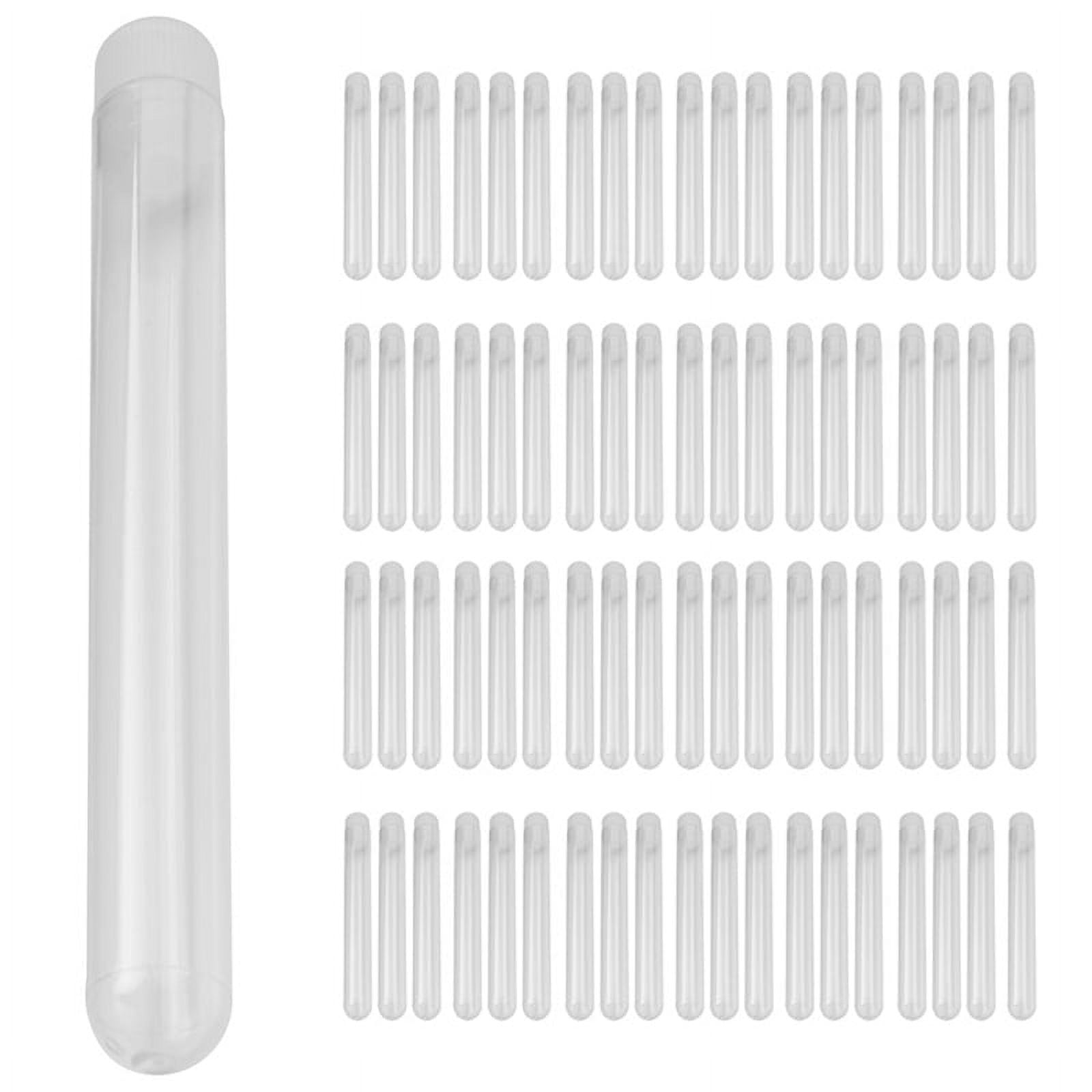 200Pcs 12X100mm Transparent Laboratory Clear Plastic Test Tubes Vials ...