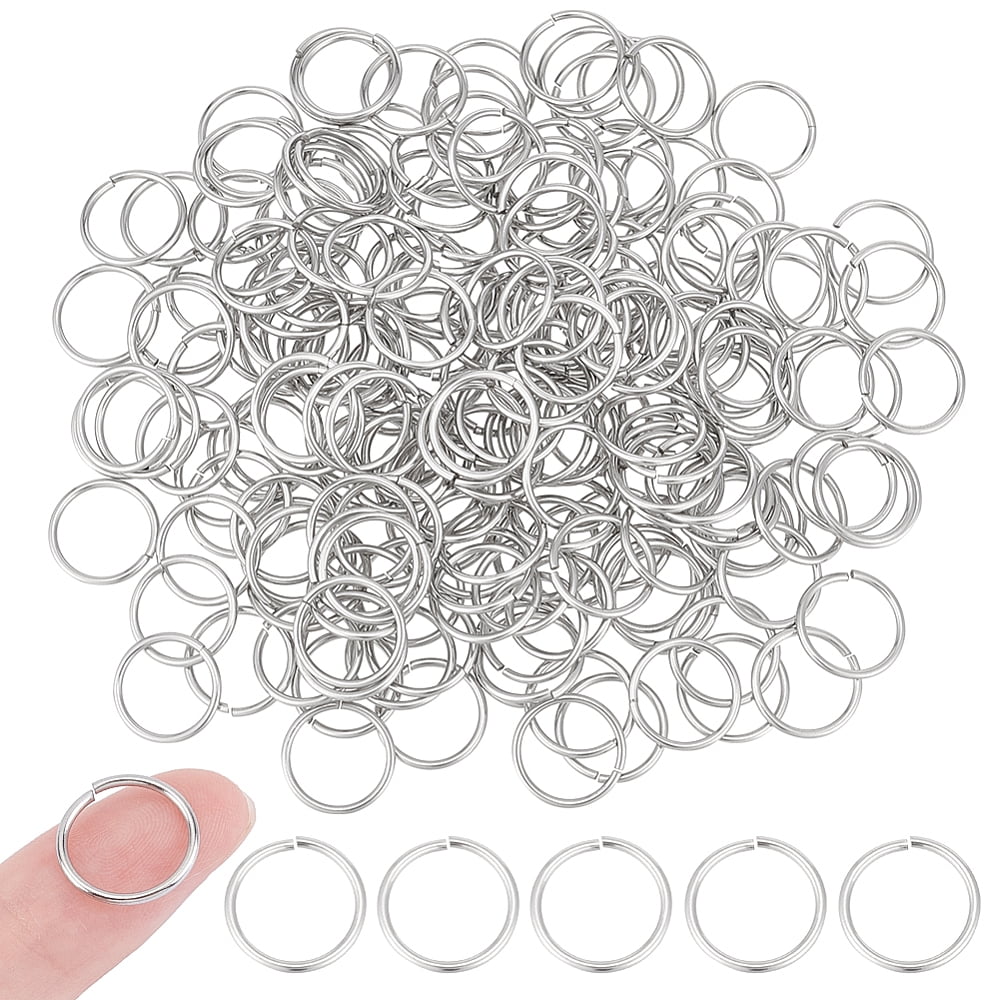 200Pcs 14mm 304 Stainless Steel Open Jump Rings 1mm Thick Metal O Ring ...