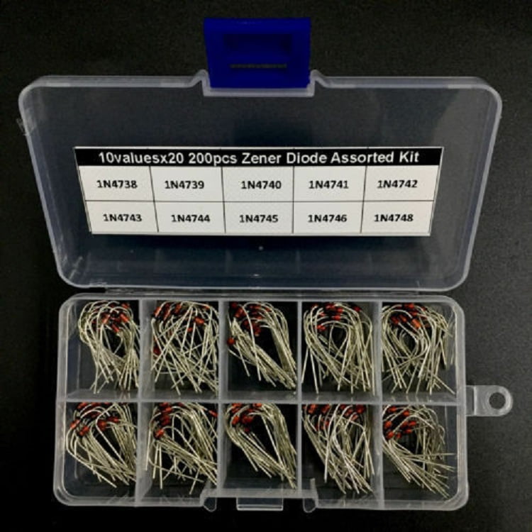 200Pcs 1N4738~1N4748 Zener Diodes, 1W Power, 8.2V to 22V Voltage Range ...