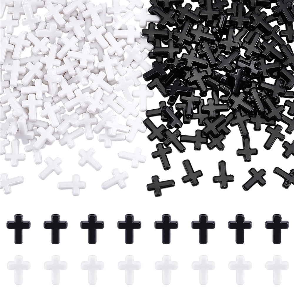 200Pcs 2 Colors Acrylic Beads Small Plastic Beads Mini Tiny Bead White ...