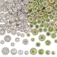 200Pcs 2 Colors Iron Rhinestones Cabochons Flower Mixed Color 9~14x4mm ...