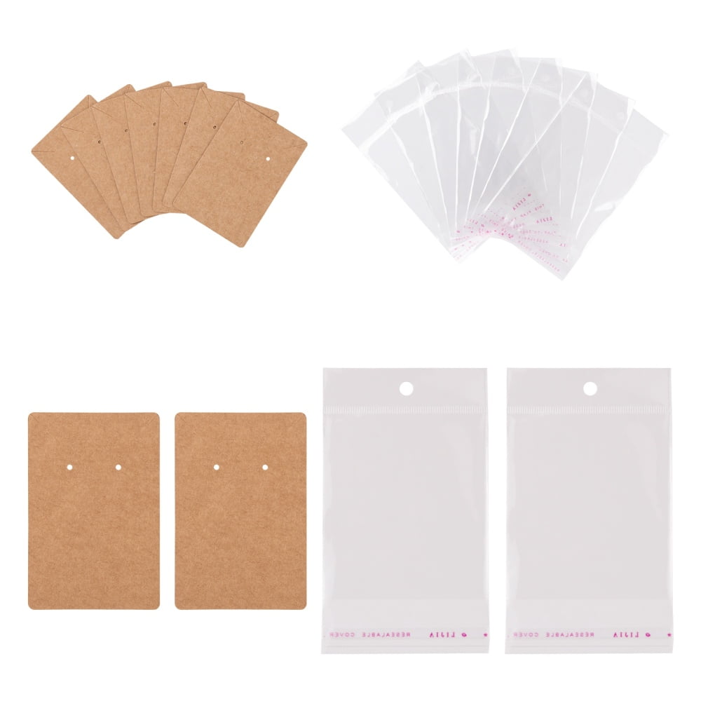 200Pcs 2 Style Cardboard Display Cards and OPP Cellophane Bags for ...