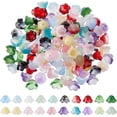 200Pcs 20 Colors Glass Gradient Color Bead Caps 6-Petal Flower Mixed ...