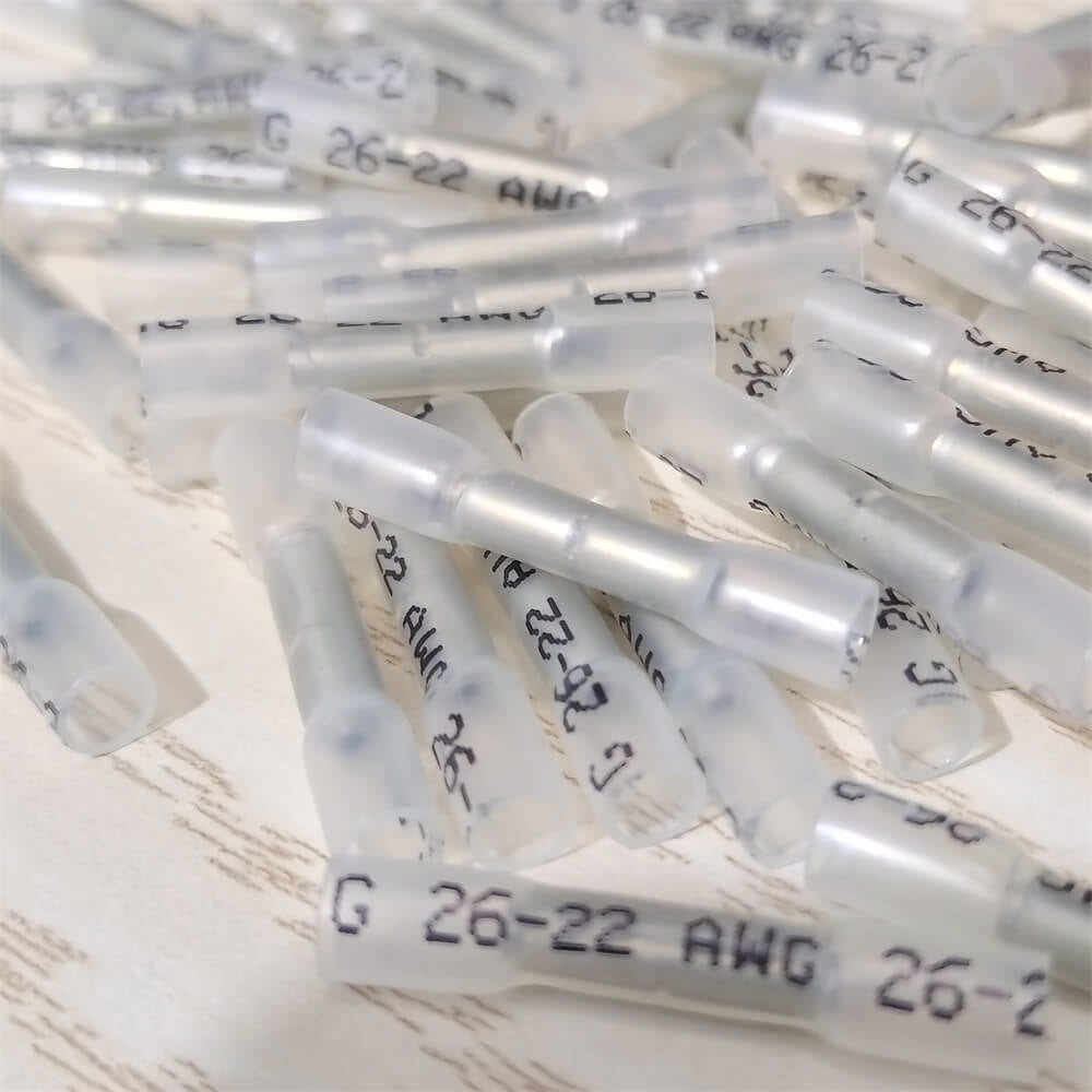 200Pcs 26-24 Gauge Heat Shrink Butt Connectors Wire Crimp Splice ...