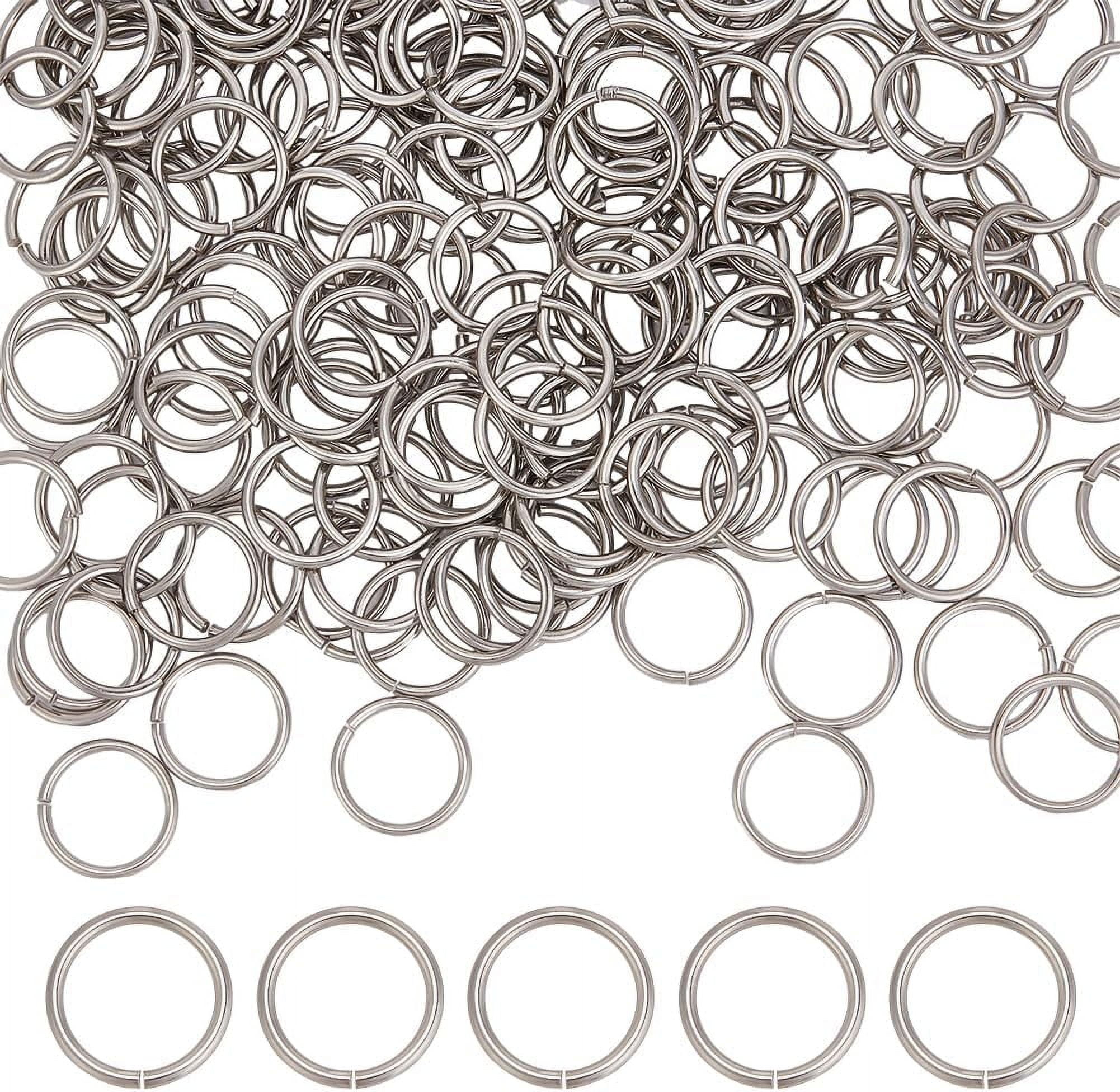 200Pcs 304 Stainless Steel Open Jump Rings Round Ring Stainless Steel ...