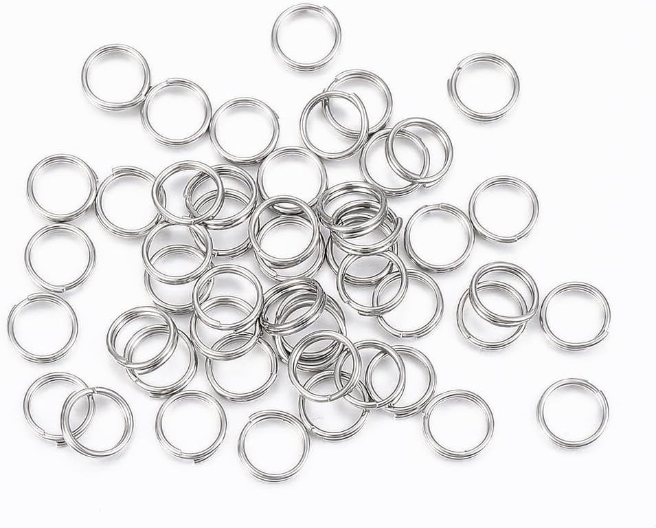 200Pcs 304 Stainless Steel Split Rings Round Split Jump Rings Double Loops Jump Rings Stainless ...