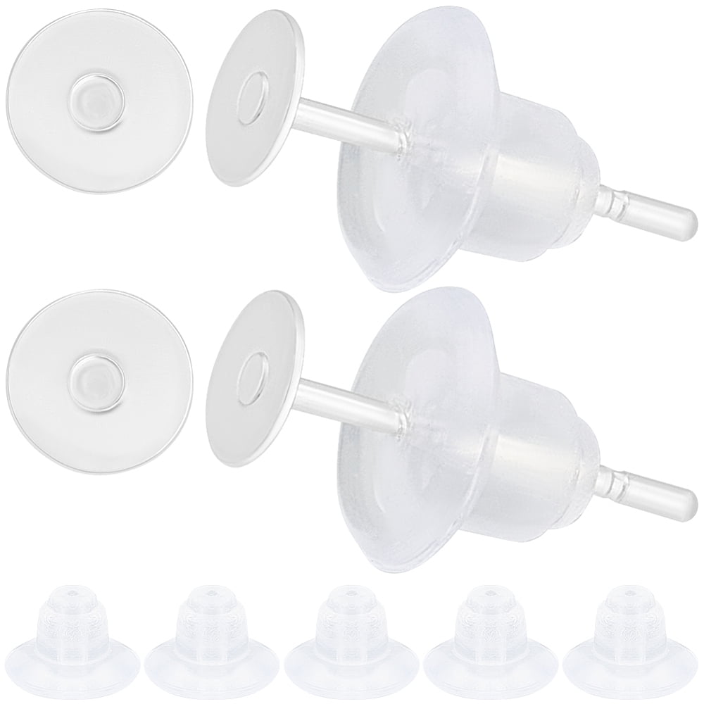 200Pcs 304 Stainless Steel Stud Earring Findings Flat Round 200Pcs ...