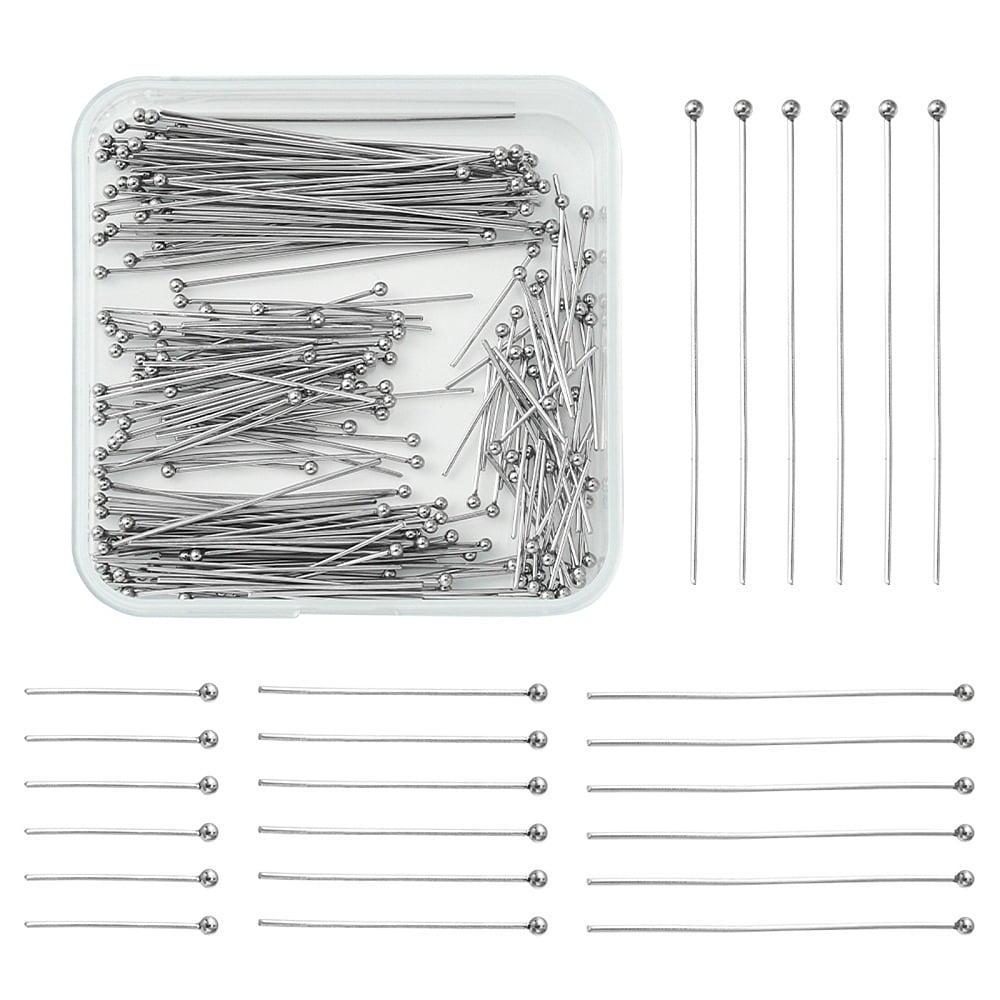 200Pcs 4 Styles 304 Stainless Steel Ball Head Pins for Craft Jewelry ...
