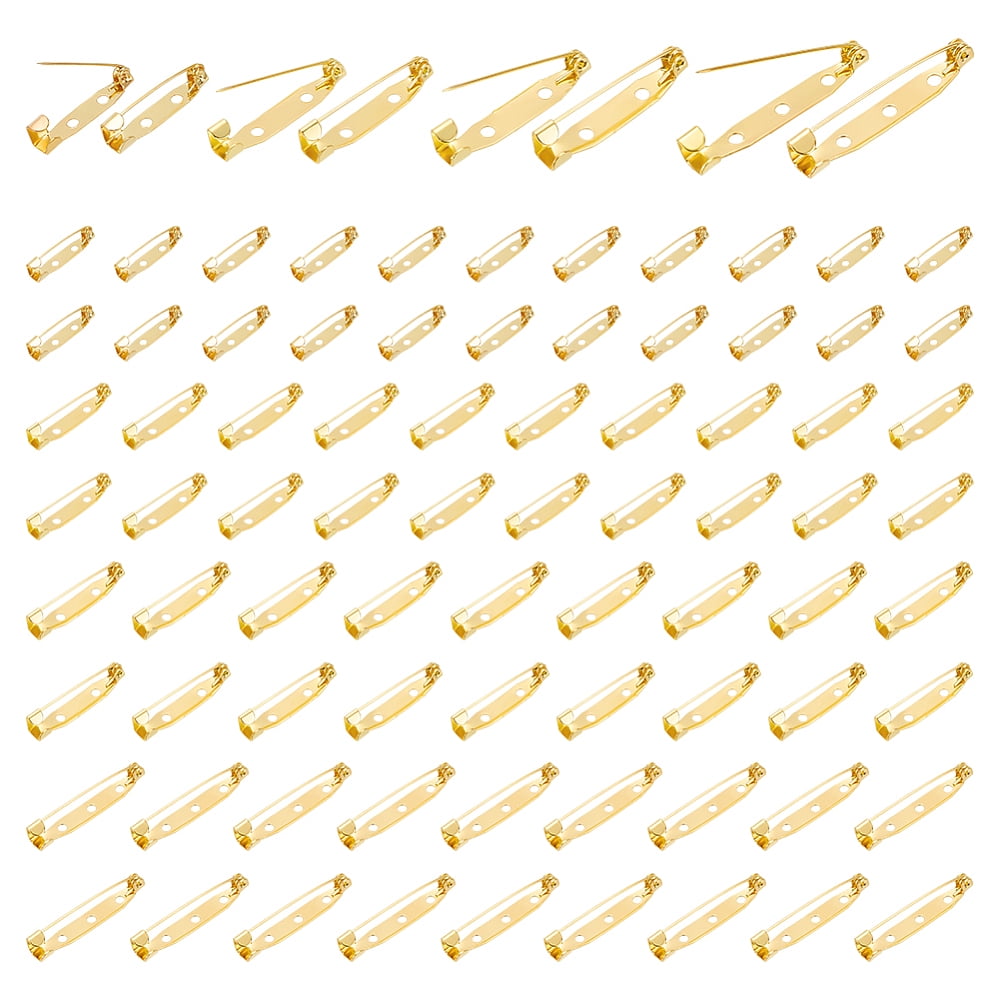 200Pcs 4 Styles Iron Back Bar Pins Rectangle Golden 20~35x5~5.5x5~6mm ...