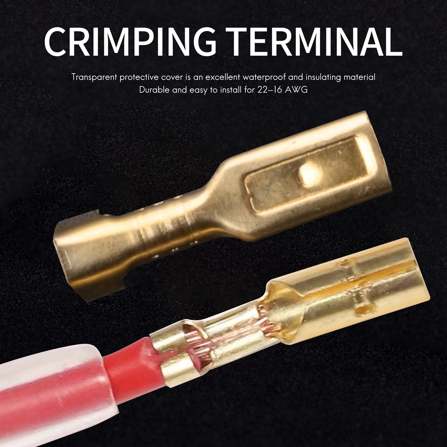 200Pcs/50Pairs Female Male Spade Crimp Terminals Sleeve Wire Wrap ...