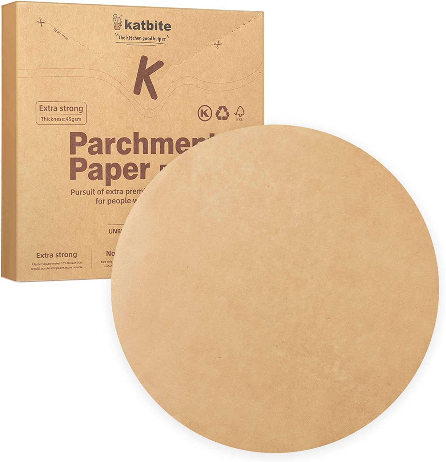 200Pcs 9 Inch Parchment Paper Rounds, Unbleached & Non-stick, Precut ...