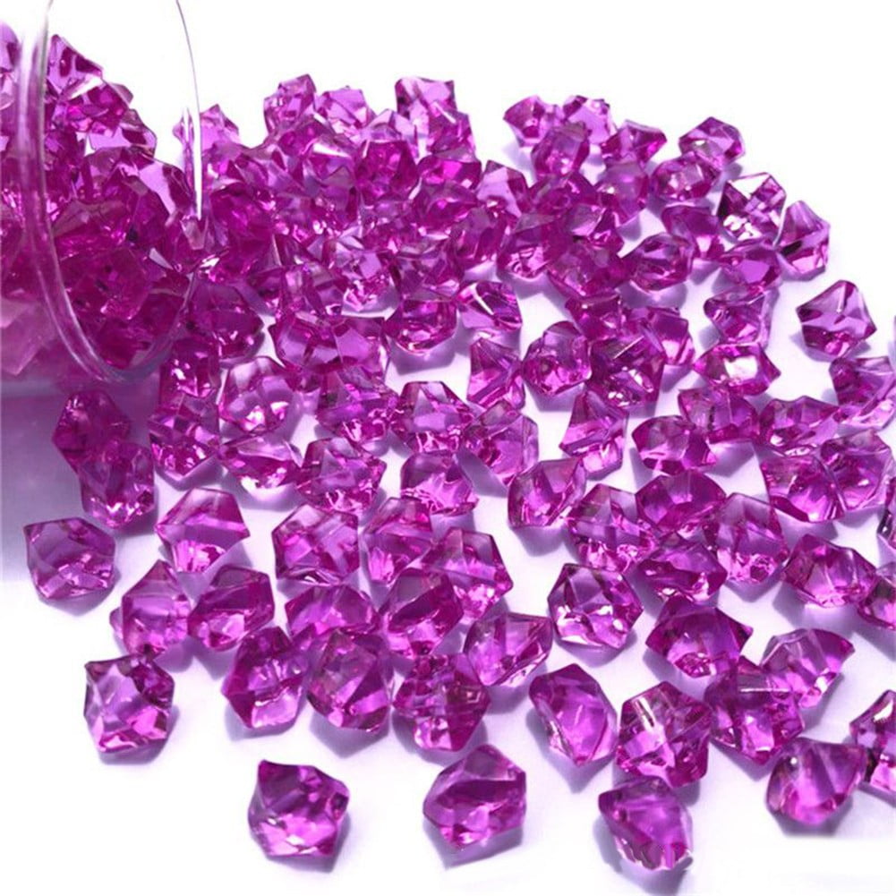 200Pcs Acrylic Plastic Gem Stone Ice Rocks Table Scatter Vase Fish Tank ...