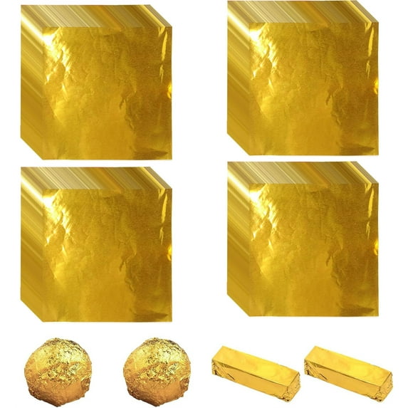 200Pcs Aluminium Foil Candy Wrappers,Bexikou Food Package Paper, Gold ...