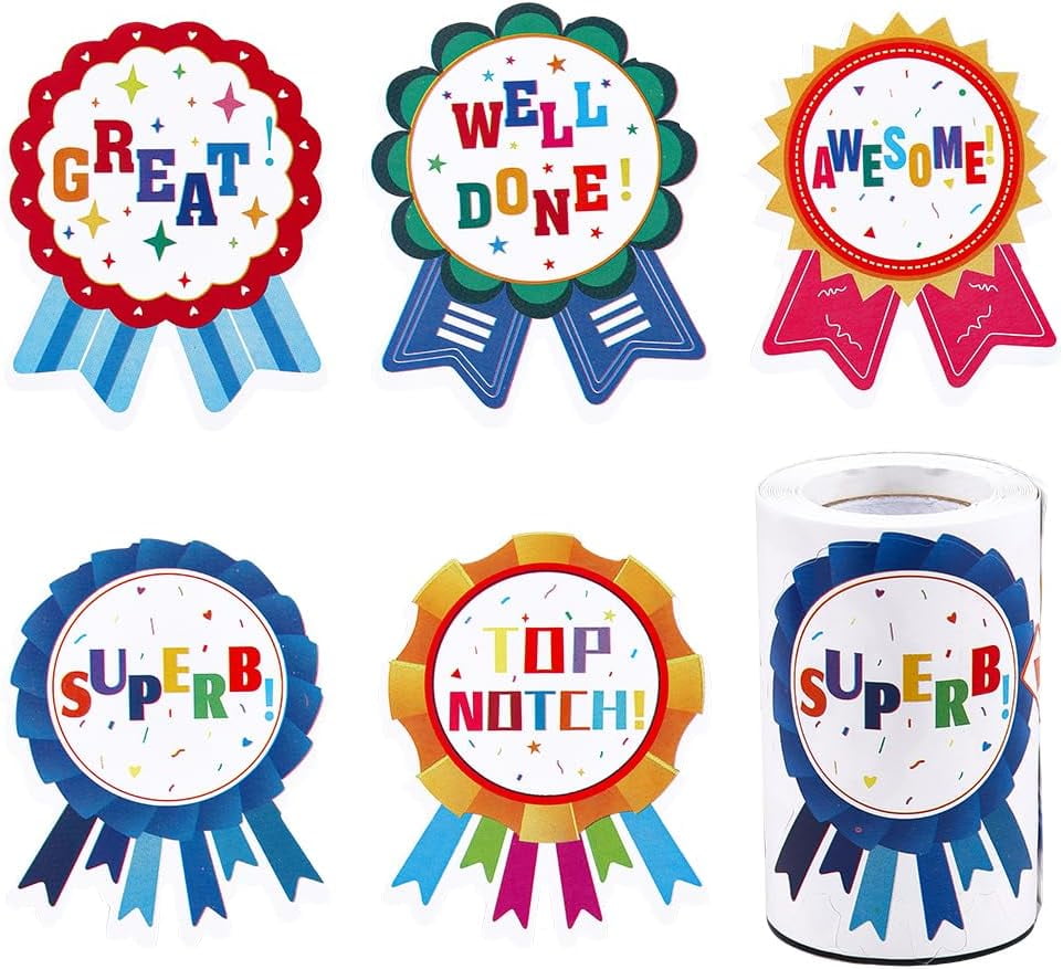 200Pcs Award Paper Round Badge Gift Stickers Well Done Self-Adhesive ...