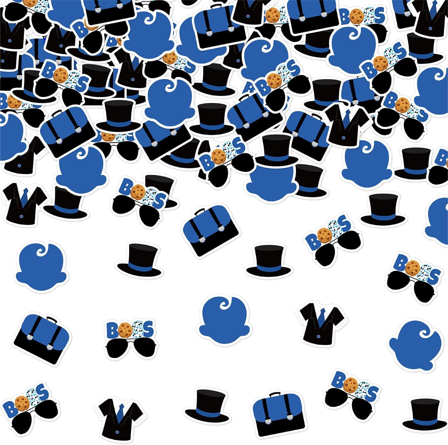 200Pcs Baby Boss Confetti for Boys Black Blue Baby Boy Table Confetti ...