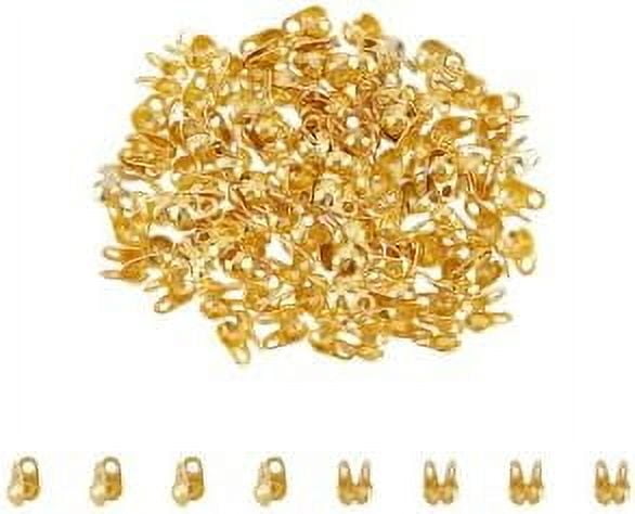 200Pcs Bead Tips 1.8mm Inner Clamshell Crimp Tips Metal Tiny Fold-Over ...