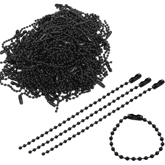 200Pcs Black Ball Chain Bulk，Metal Ball Bead Chain 4 inch Ball Chain ...