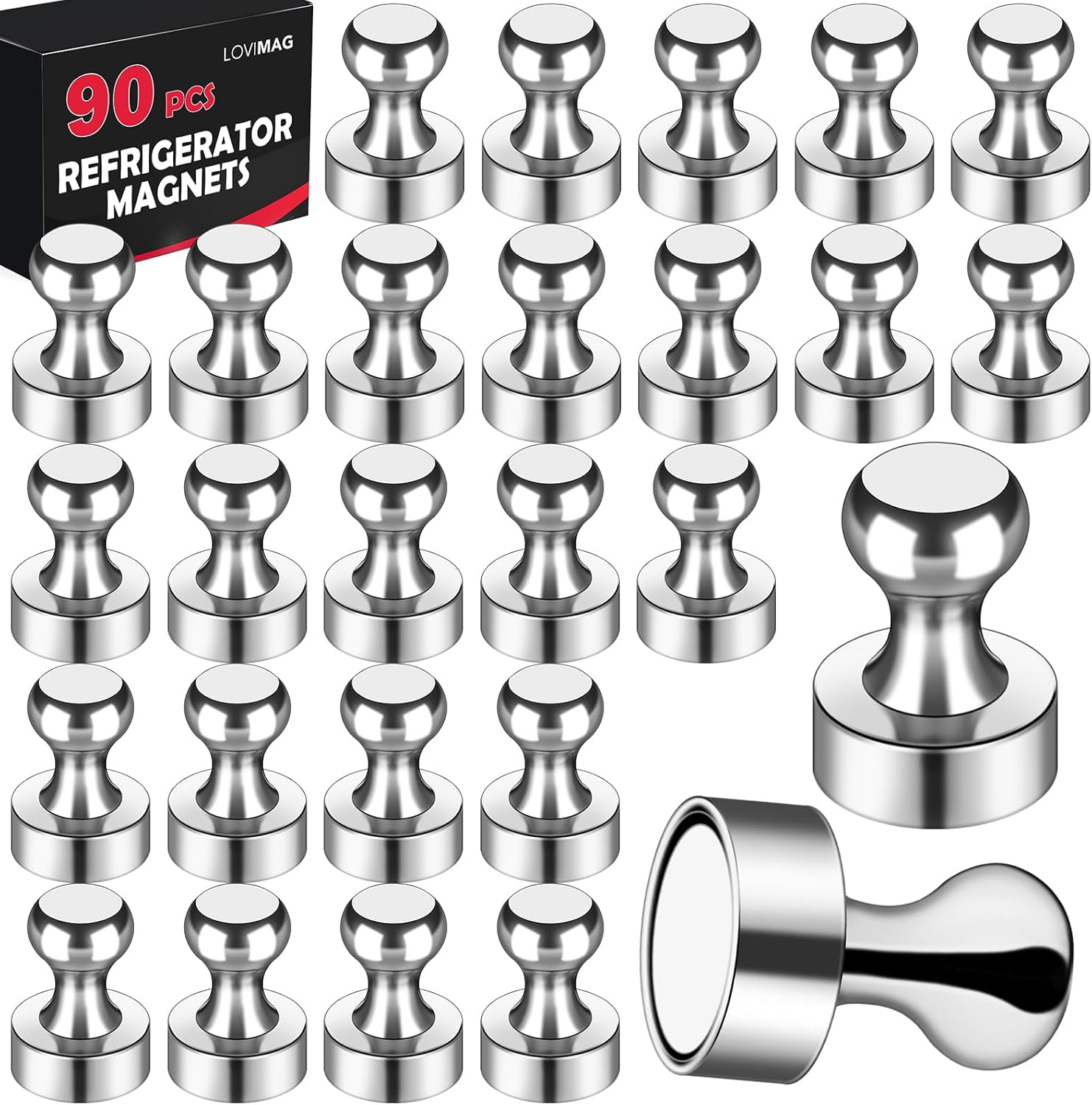 200Pcs Black Fridge Magnets - Small and Strong Magnets for Whiteboard ...