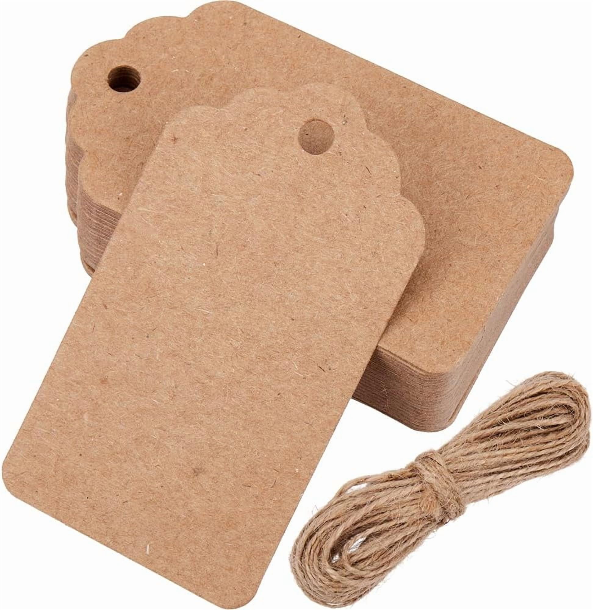 200Pcs Blank Kraft Paper Tags Hanging Price Tags with 20m Jute Cord ...