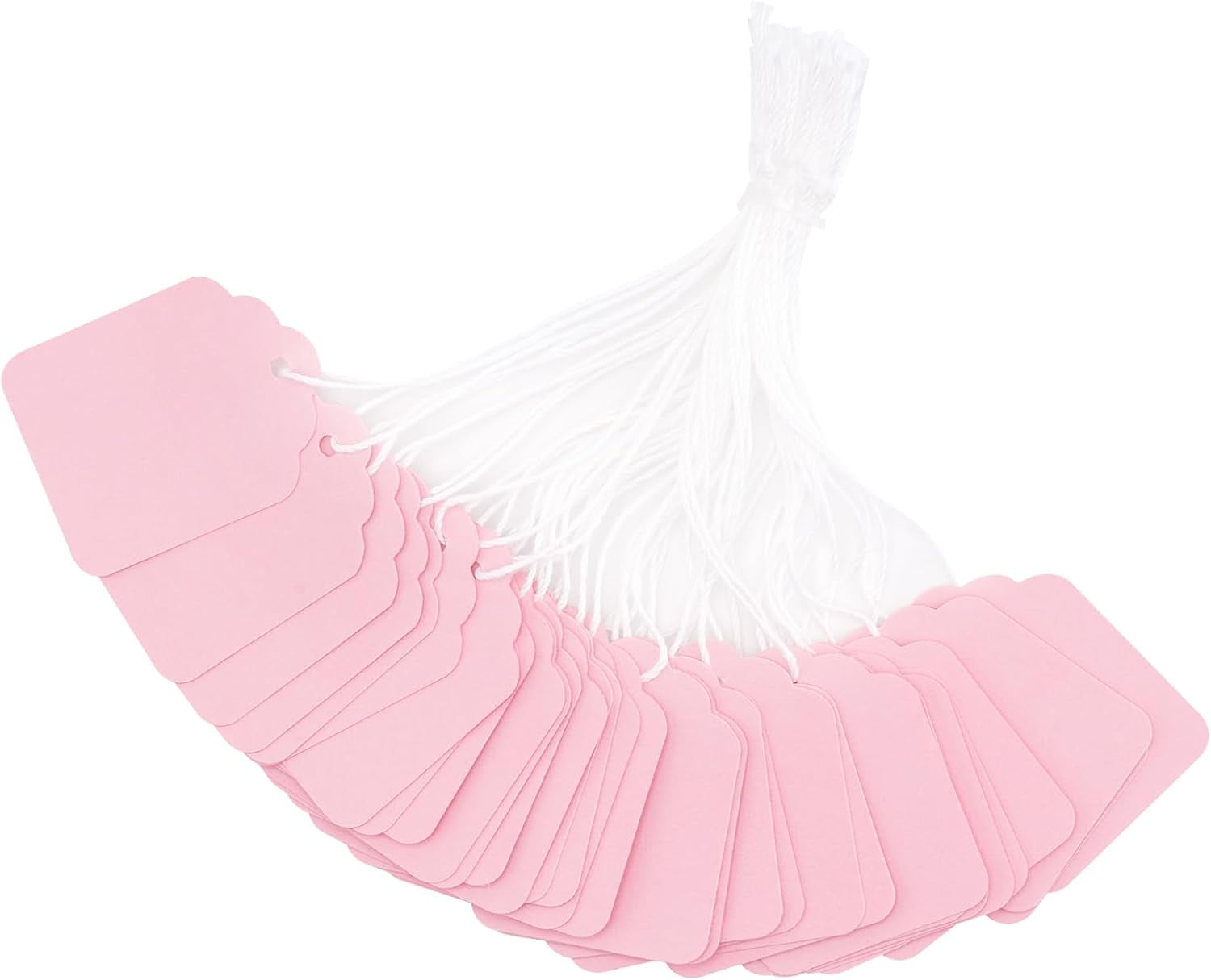 200Pcs Blank Tags with String Attached - Pink Price Tags, 1.8x1.4Inch ...