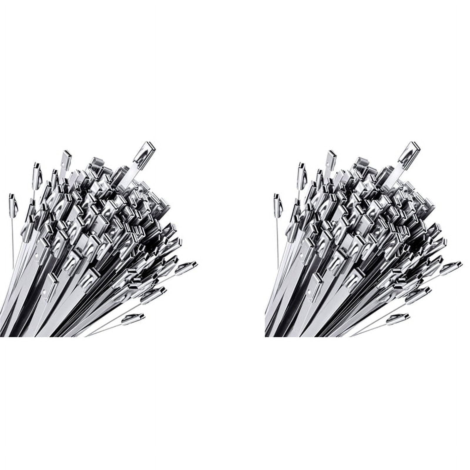 200Pcs Chain Link Fence Ties,Multi- Self-Locking Stainless Steel Zip ...
