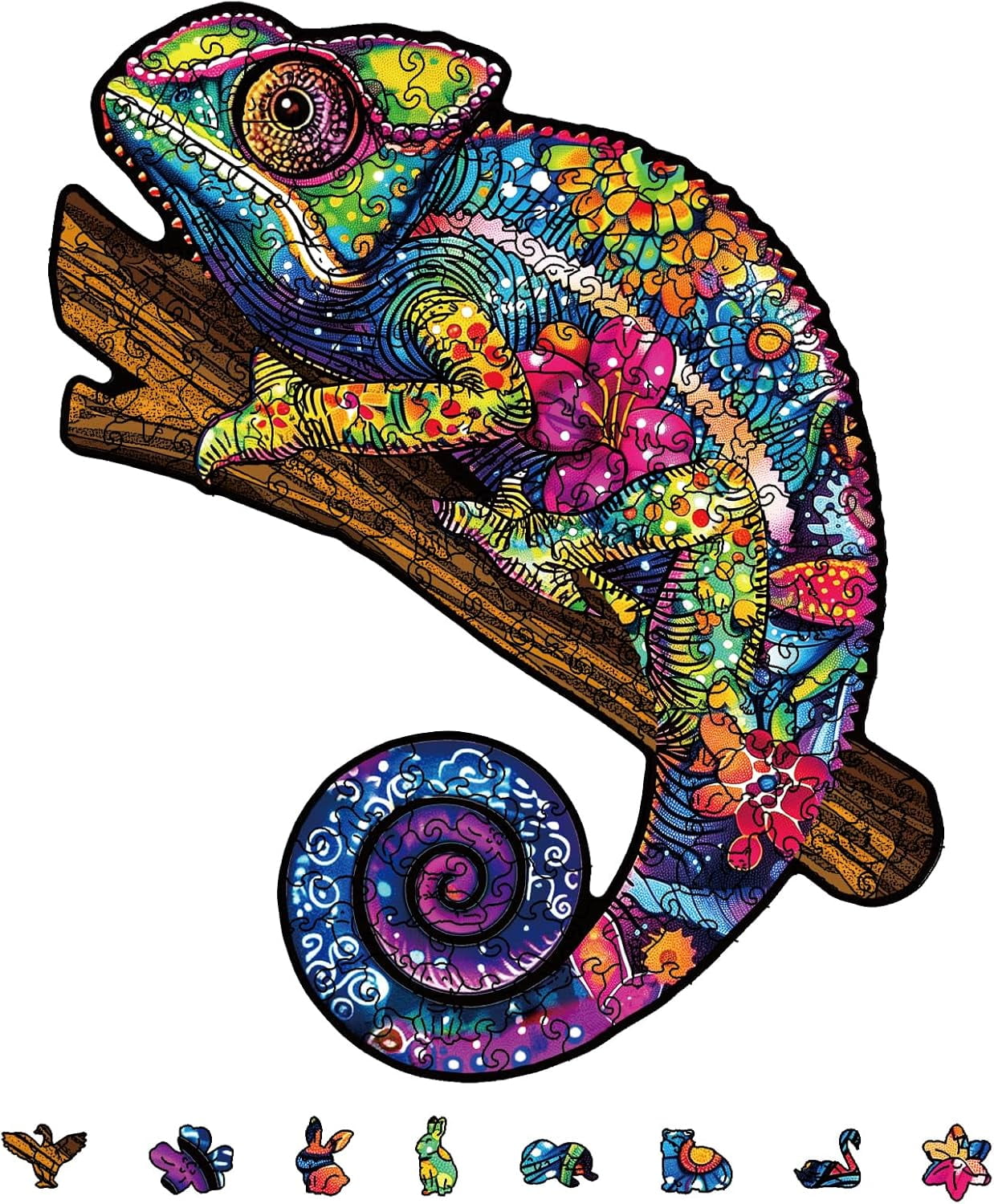 200Pcs Chameleon Wooden Jigsaw Puzzles for Adults 33.5x27.7cm/13.2x10 ...