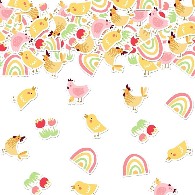 200Pcs Chicken Themed Confetti Colorful Farm Animal Themed Party ...