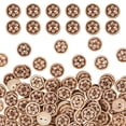 200Pcs Coconut Shell Buttons 2-Hole Flat Round with Flower Pattern ...