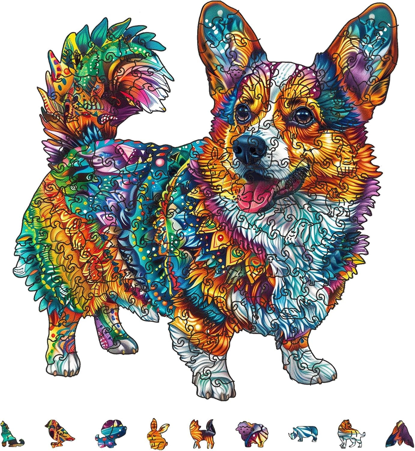 200Pcs Corgi Dog Wooden Jigsaw Puzzles for Adults 29x28cm Wood Adult ...