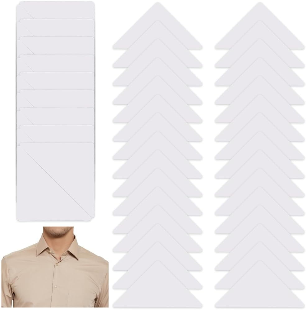 200Pcs No Curl Collar Stays Collar Shaping Sticker White PVC Anti ...