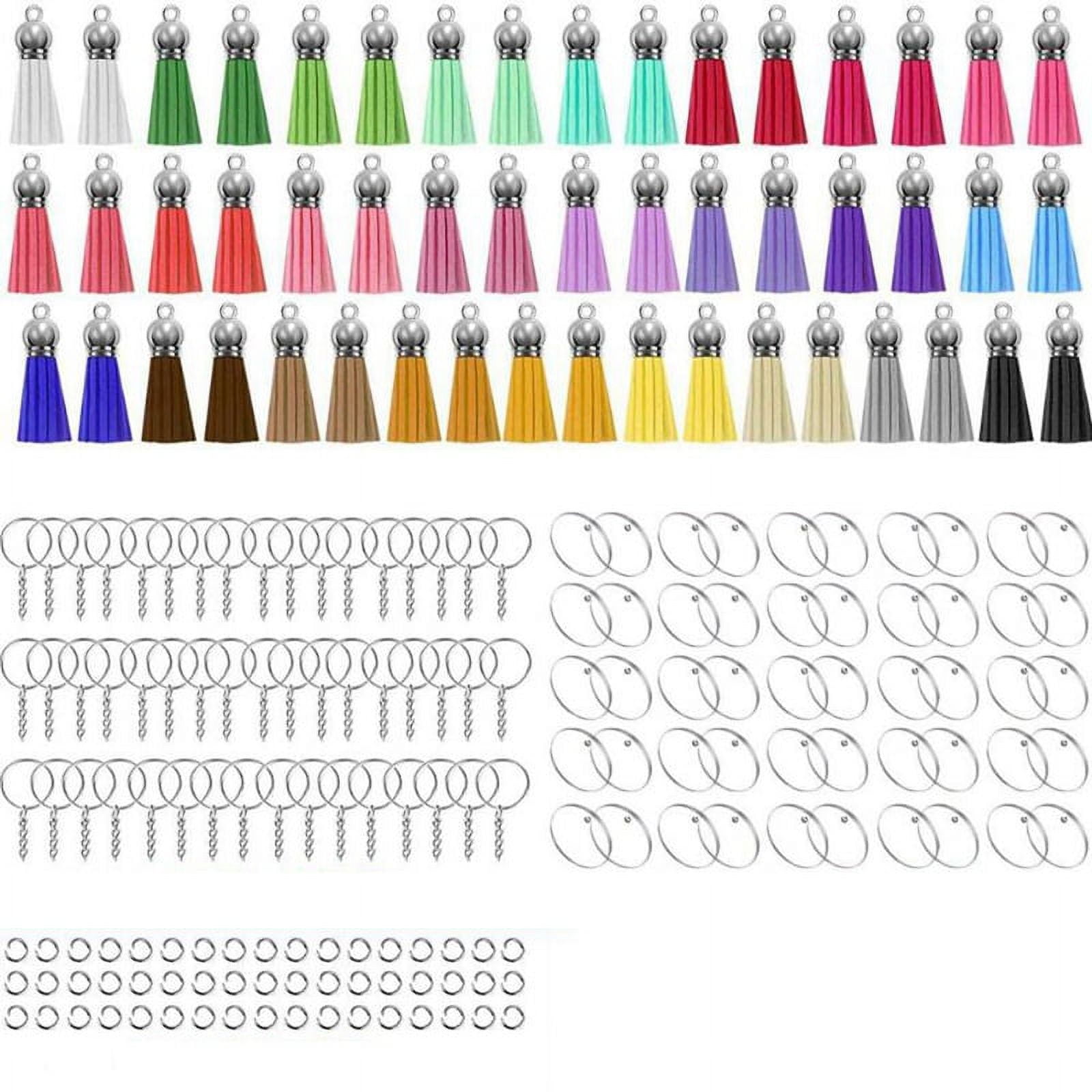 200Pcs DIY Round Acrylic Keychain Blanks Acrylic Clear Circle Discs ...