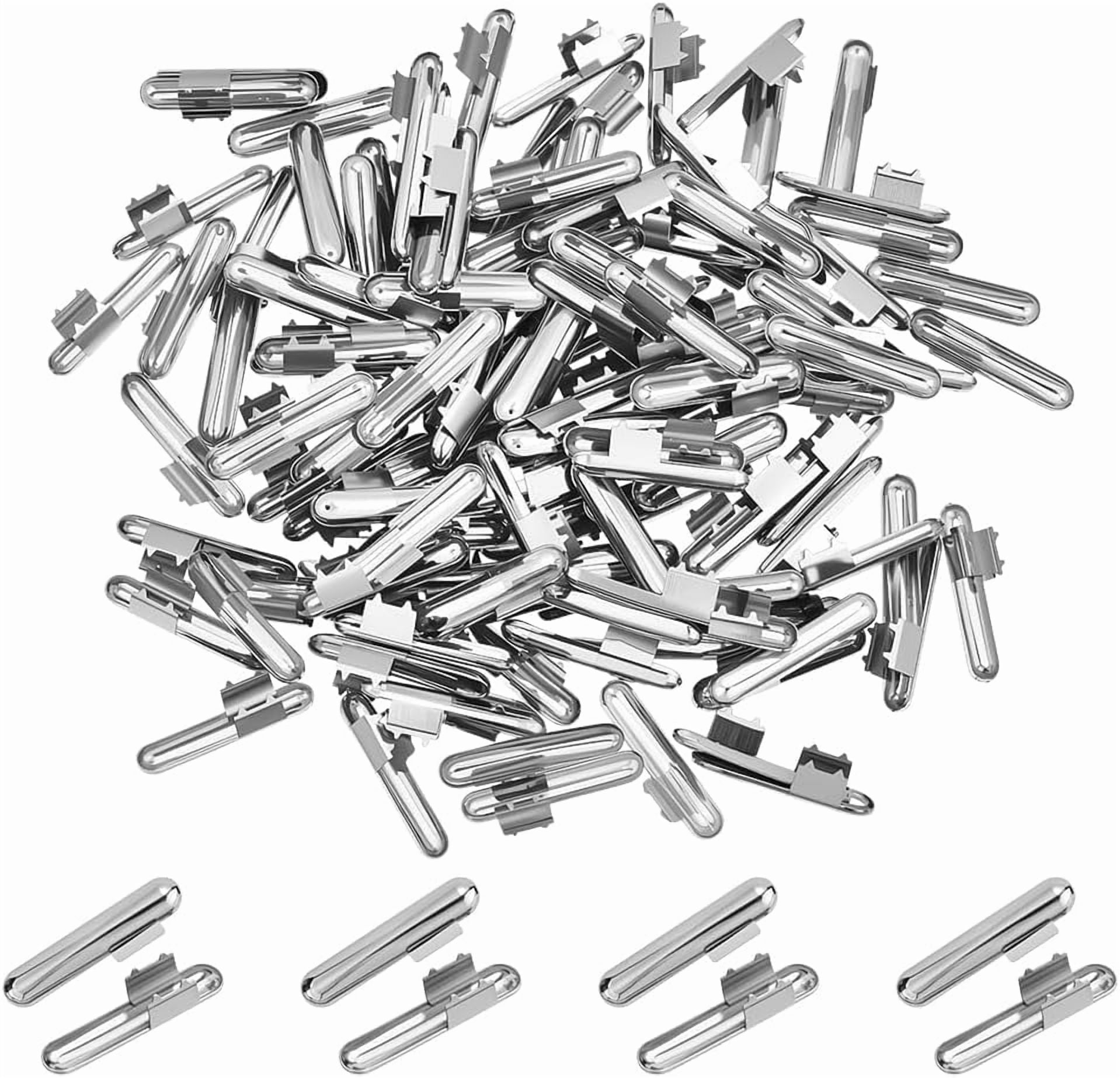 200Pcs Elastic Cord Crimp Ends Iron Folding Crimp Ends Platinum Half ...