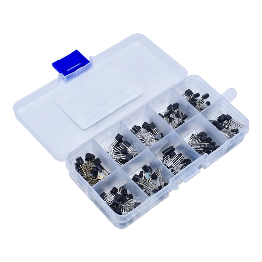 200Pcs Electric Component 3Pin 10 Different Type 50V 100mA TO-92 ...