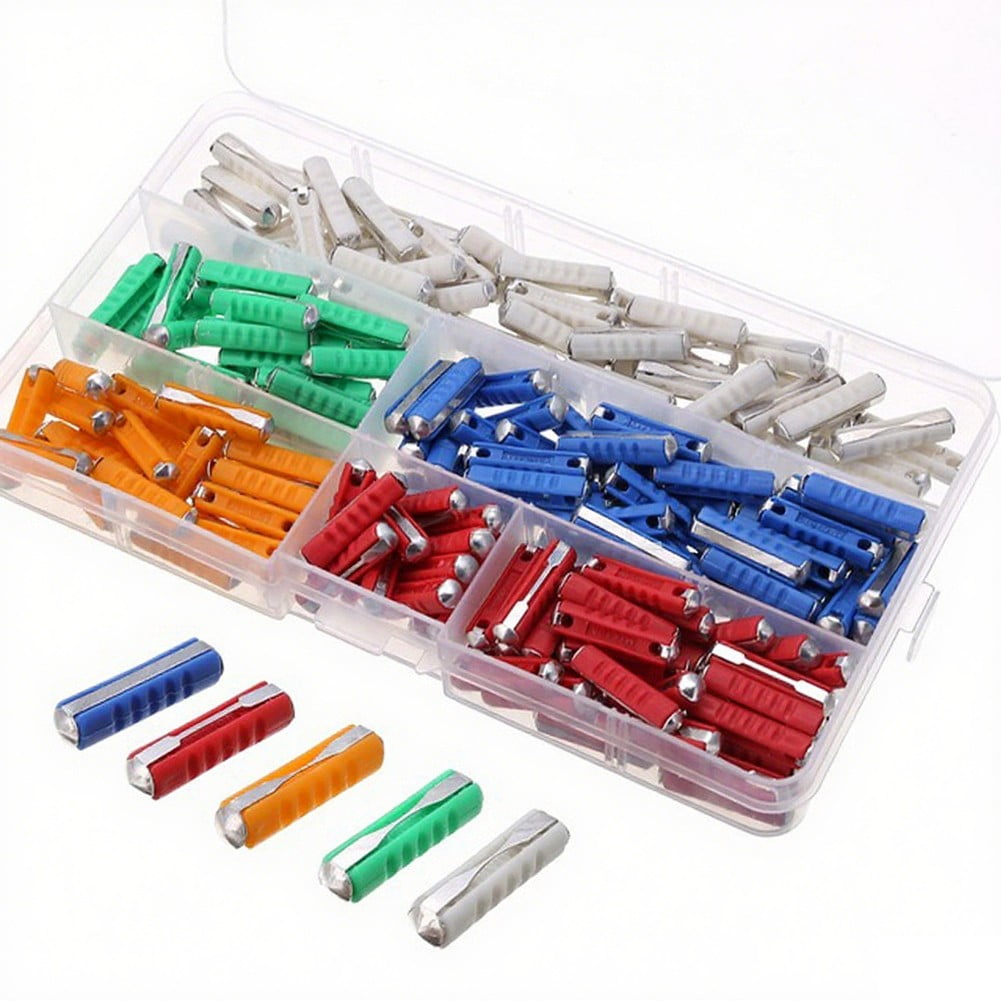 200Pcs European Auto Fuse Assortment Kit 5A-25A For Torpedo Fuses Old Style Cars - Walmart.com