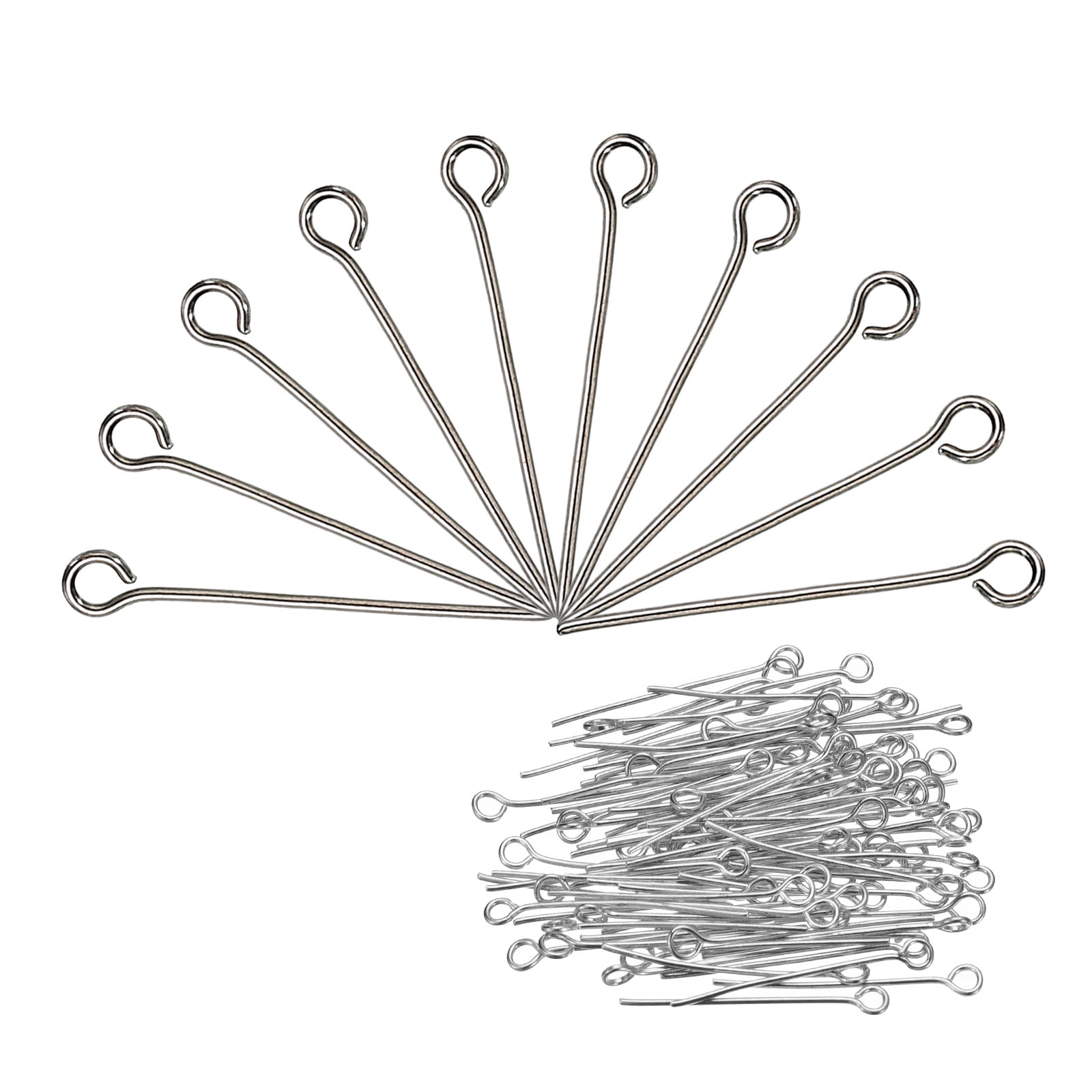 200Pcs Eye Pins Jewelry Findings Eye Pins 22mm Iron Eye Pins for ...