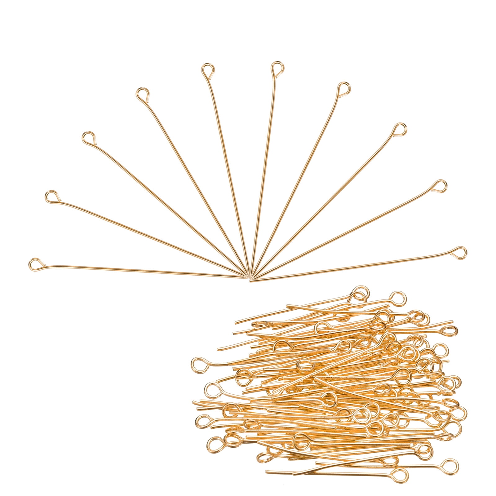 200Pcs Eye Pins Jewelry Findings Eye Pins 50mm Iron Eye Pins for ...
