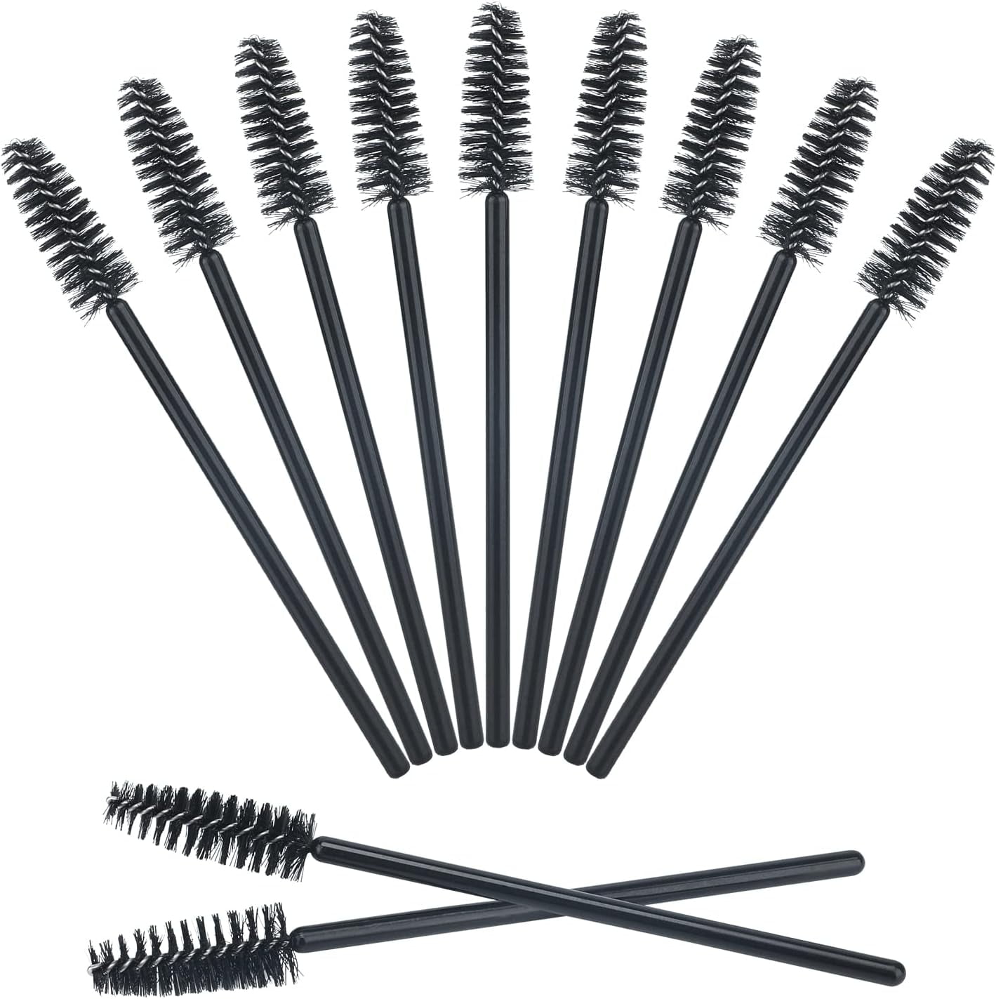 200Pcs Eyelash Wands Disposable,Black Mascara Wands, Spoolies Eyelash ...