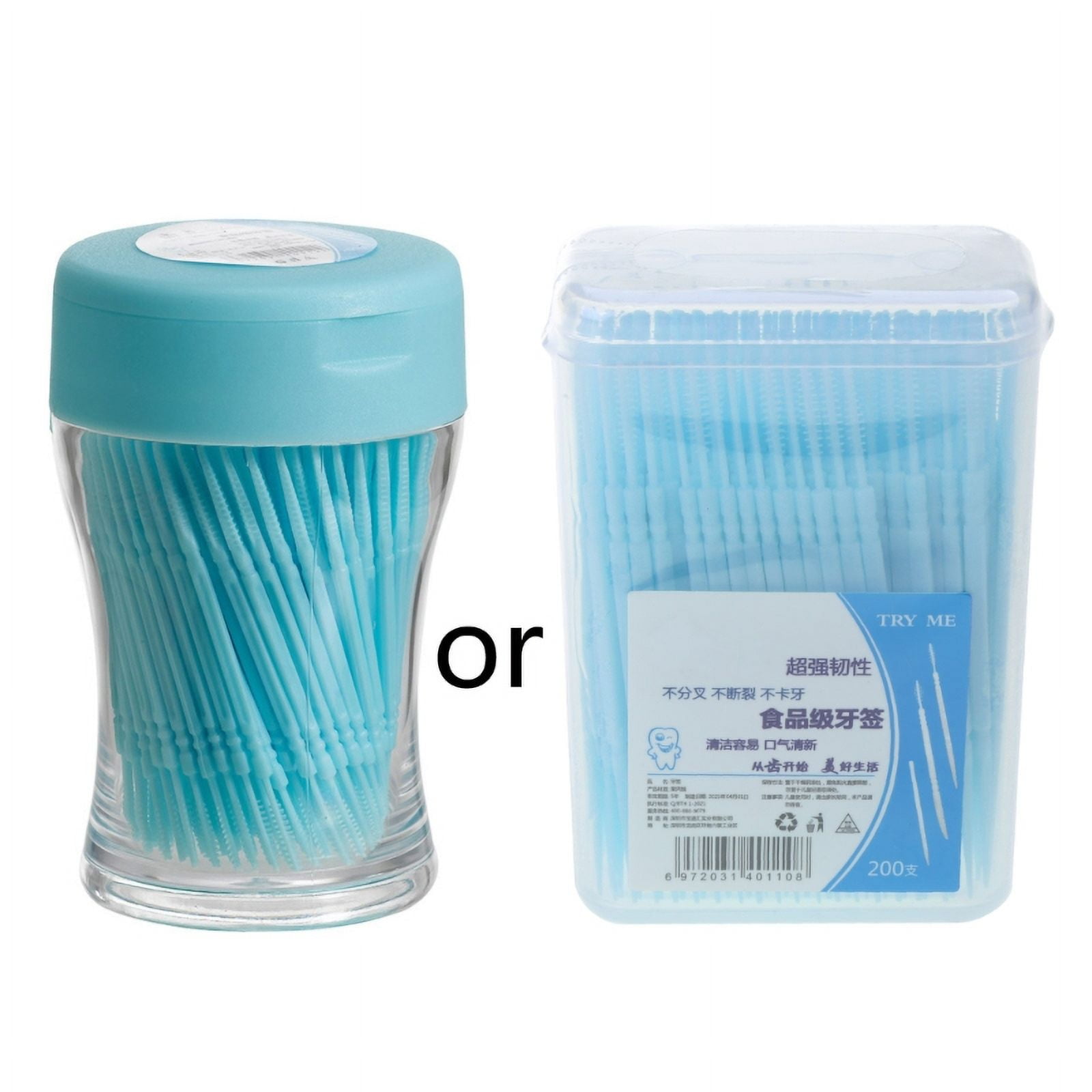 200Pcs Food Grade Plastic Toothpick Double-Head Dental Oral Interdental ...