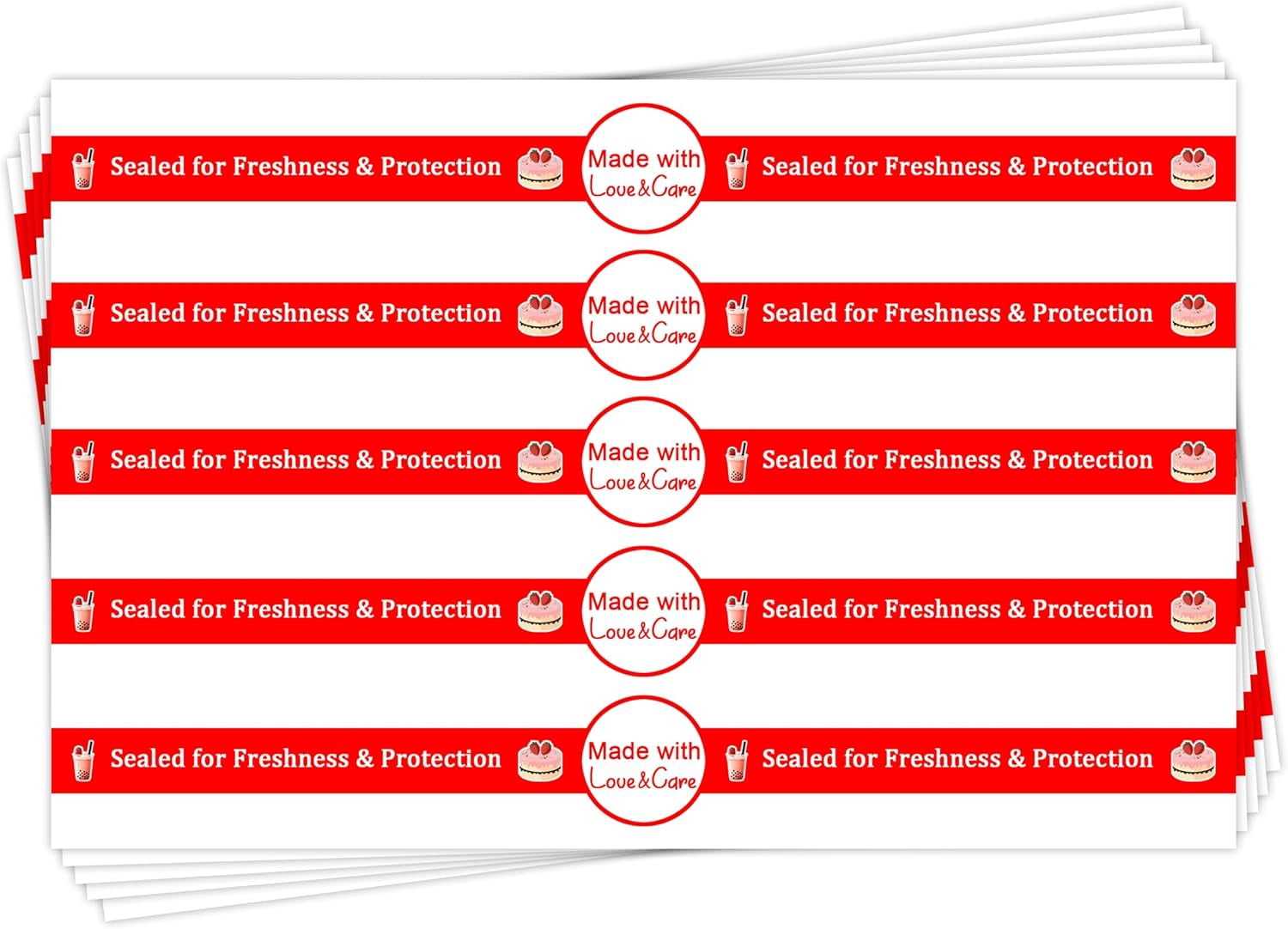 200Pcs Food Retail Package Seal Stickers, 9x1 Inch Tamper Evident ...