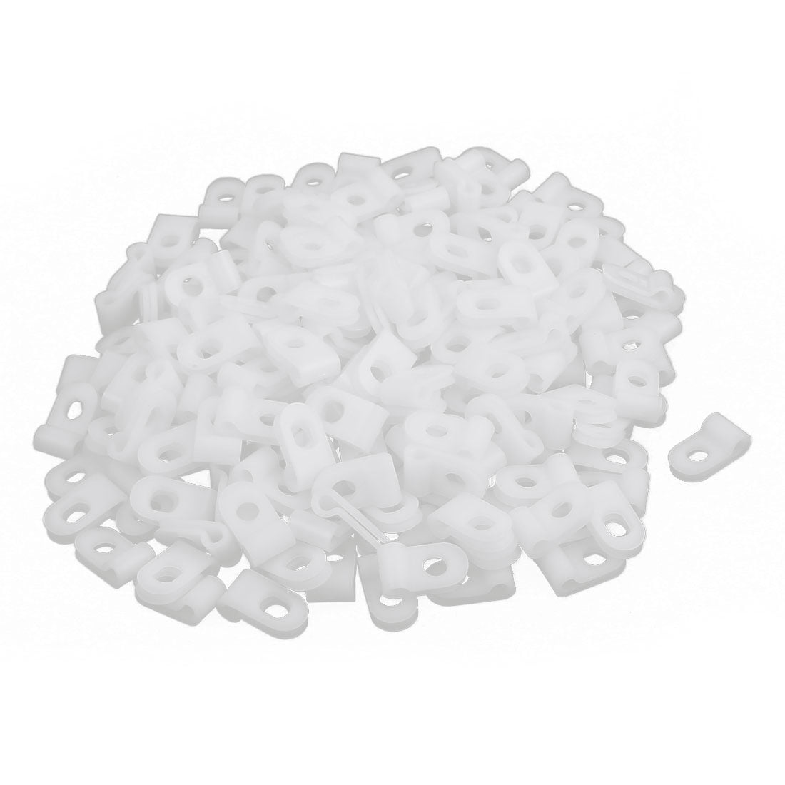 200Pcs Gary White Nylon R-Type Cable Clamp for 1/8" Dia Wire Hose Tube ...