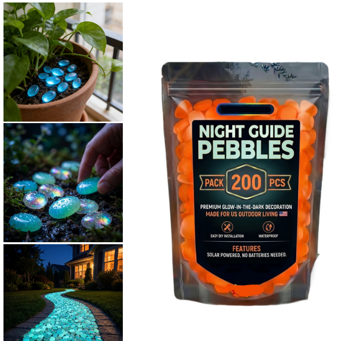 200Pcs Glow Pebbles, Glowing Rocks for Outdoor Decor, Garden Lawn Yard ...