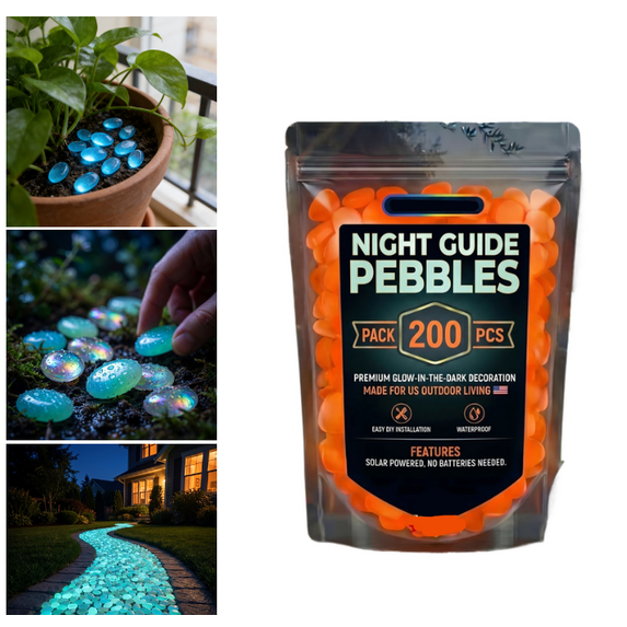 200Pcs Glow Pebbles, Glowing Rocks for Outdoor Decor, Garden Lawn Yard ...