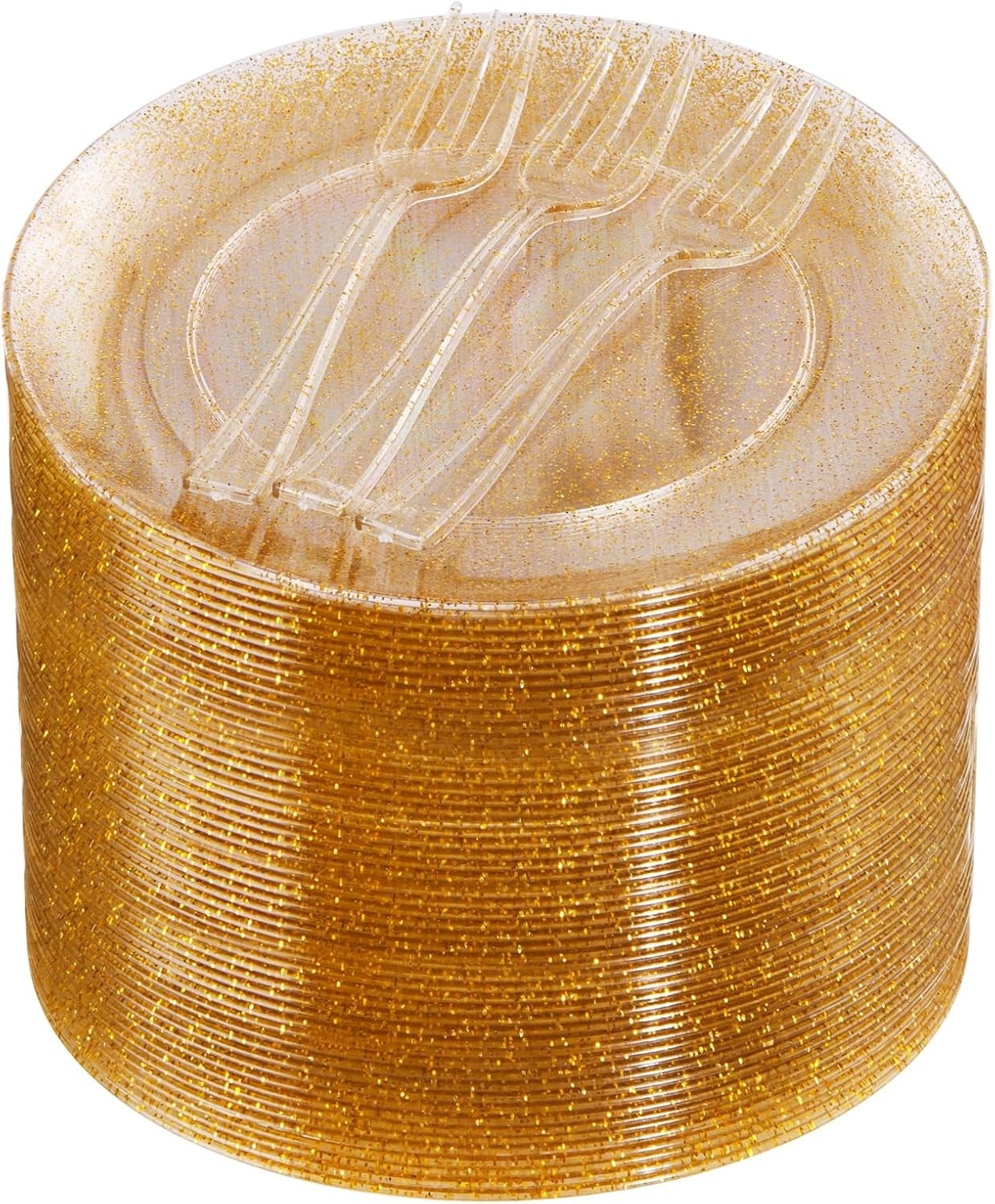 200Pcs Gold Dessert Plates 6.3